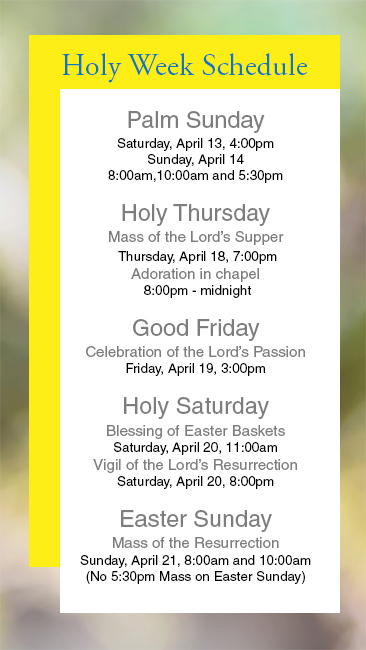 Holy Week 2019 buck slipforweb – Saint Andrew Parish